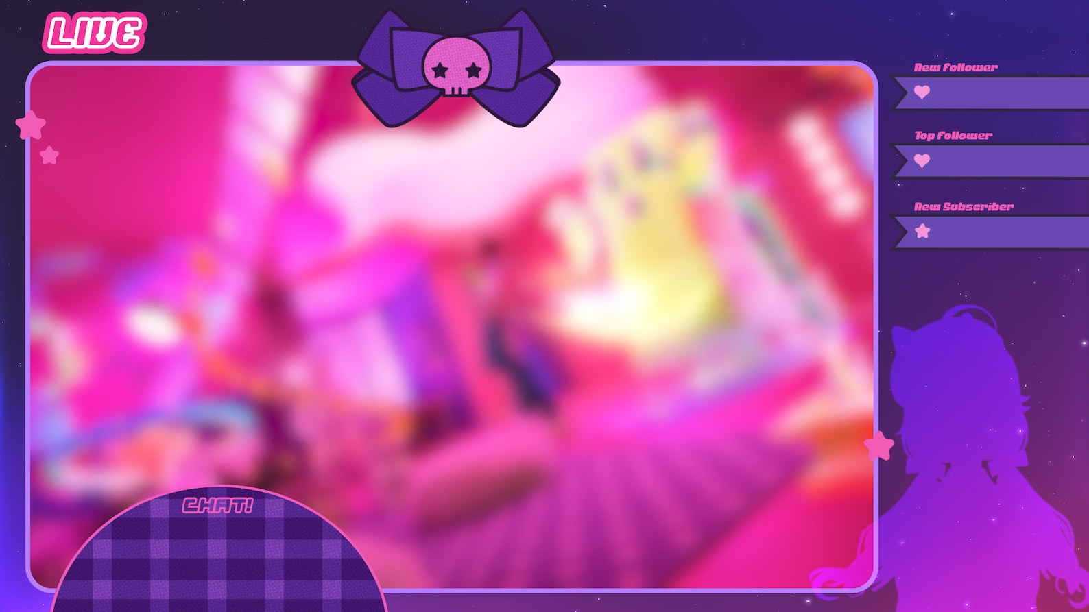 Y2K Animated Dark Purple Stream Overlay Pack | Vtuber Friendly | Stream ...