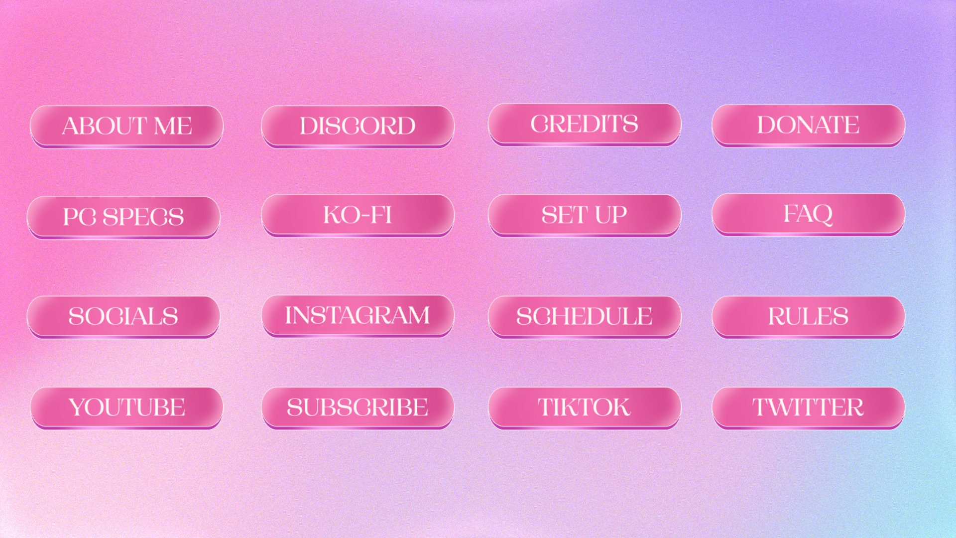 Animated Soft Love Hearts Pink Stream Overlay Package Vtuber Friendly ...