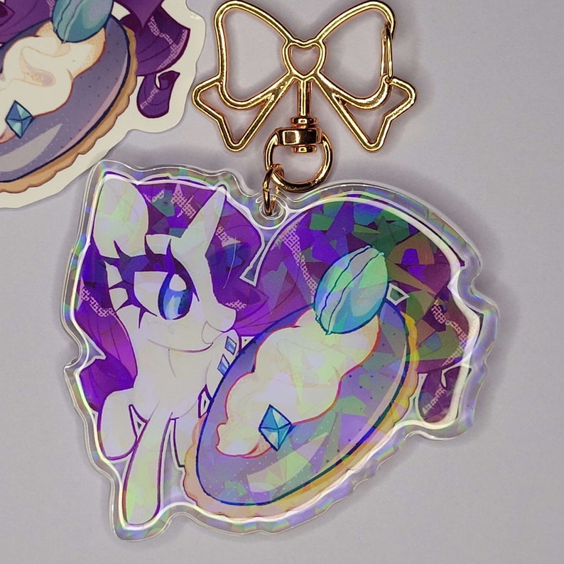 My Little Pony Rarity Cute Kawaii 3 Inch Rainbow Acrylic Charms - Etsy