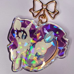 My Little Pony Rarity Cute Kawaii 3 Inch Rainbow Acrylic Charms ...