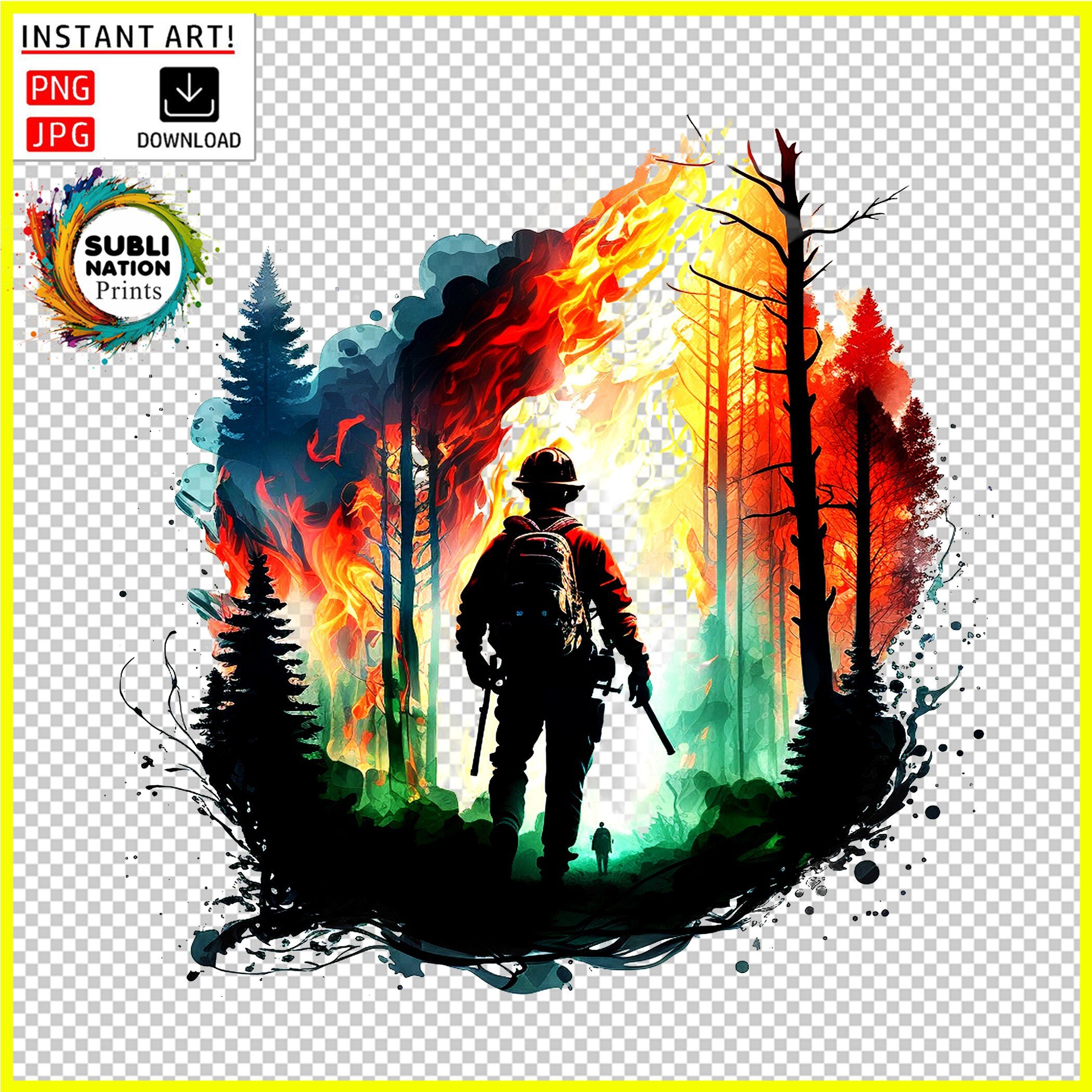 Forest Firefighter Png Jpg Print File - Etsy