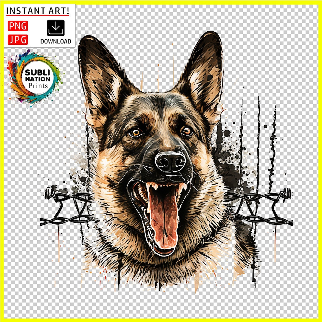 German Shepherd Aggressive Face Png File and JPG - Etsy