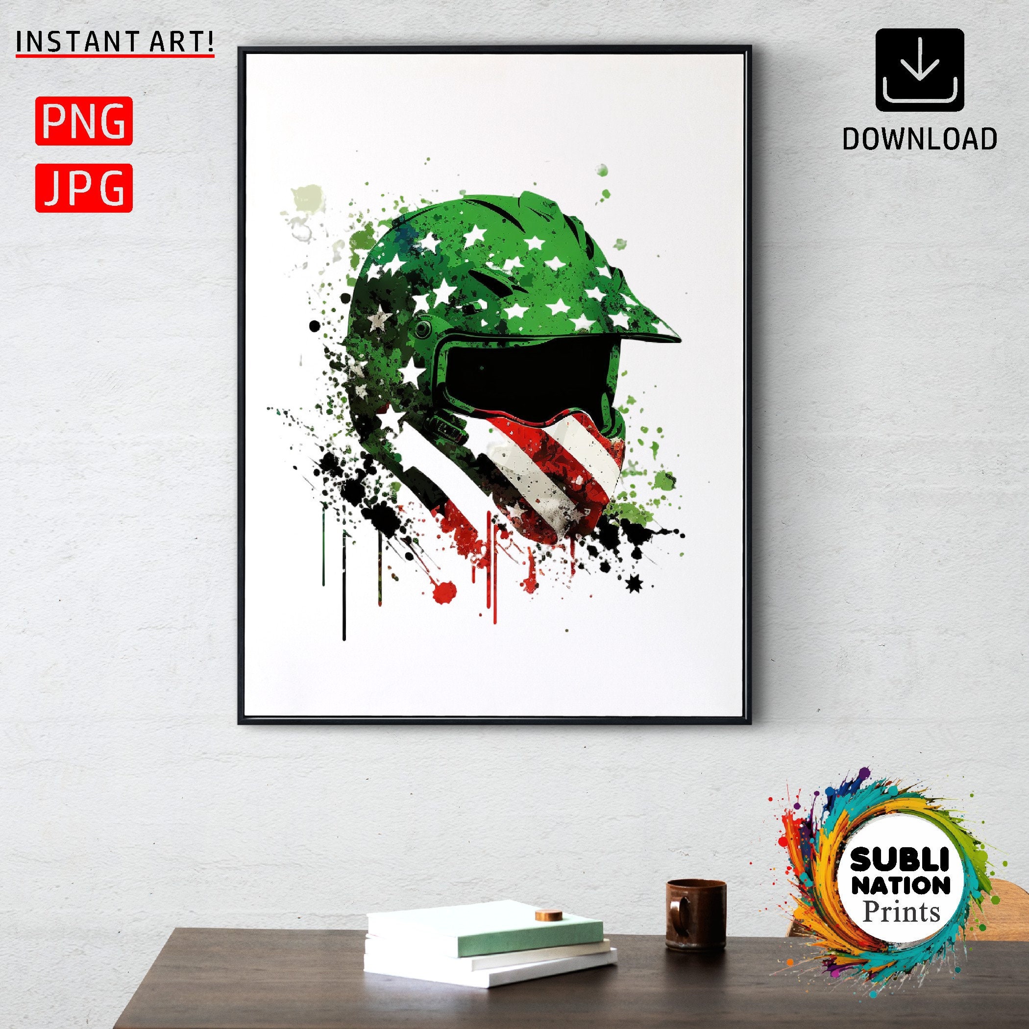 Helmet Watercolor Us Flag Splat Png - Etsy