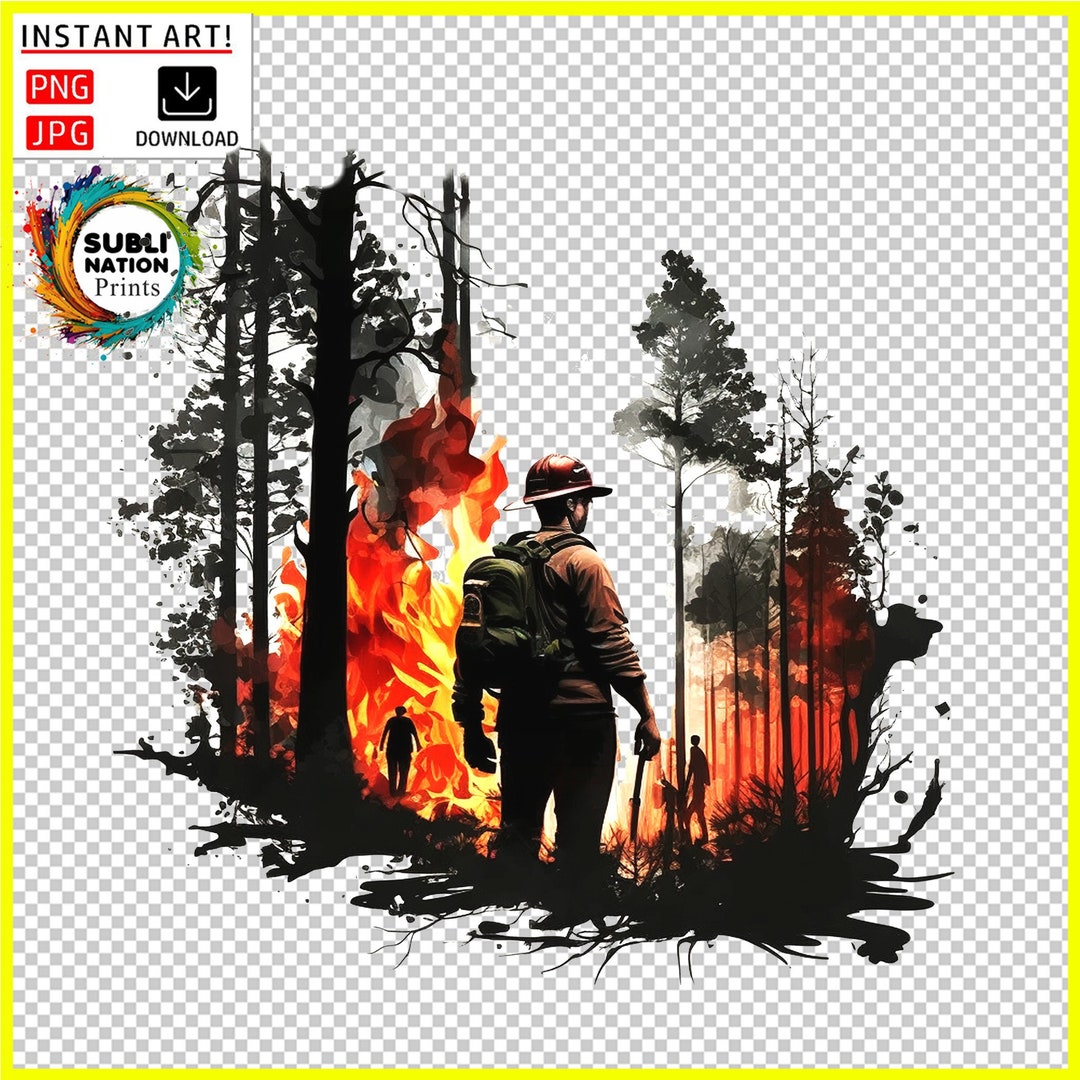 Forest Firefighter Design Png Jpg Print File - Etsy