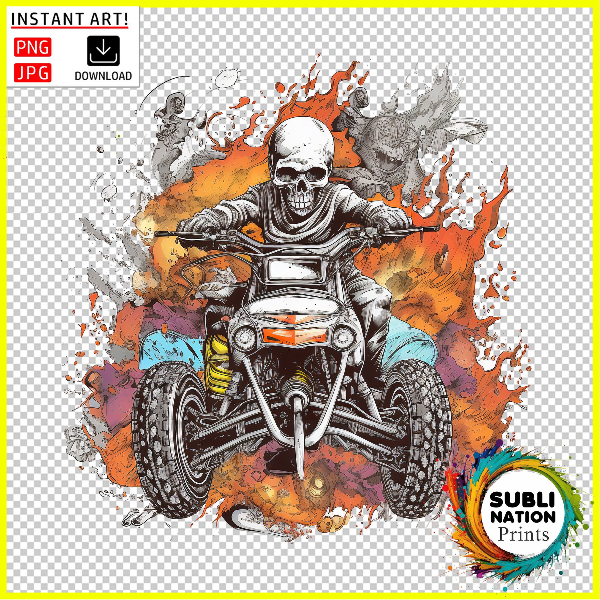 ATV Rider Hot Skeleton - Etsy