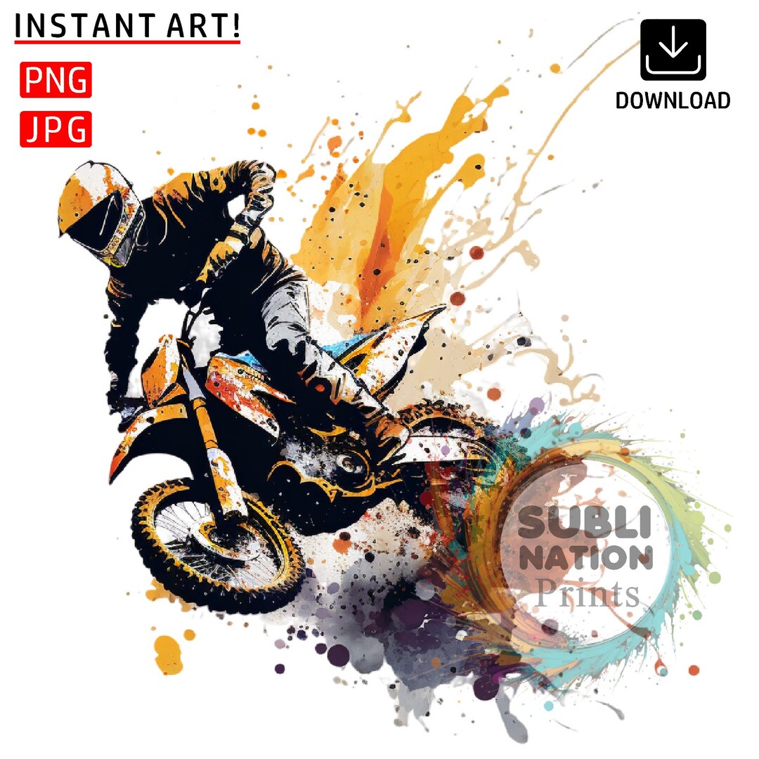 Motocross Racing Png Splat Print - Etsy
