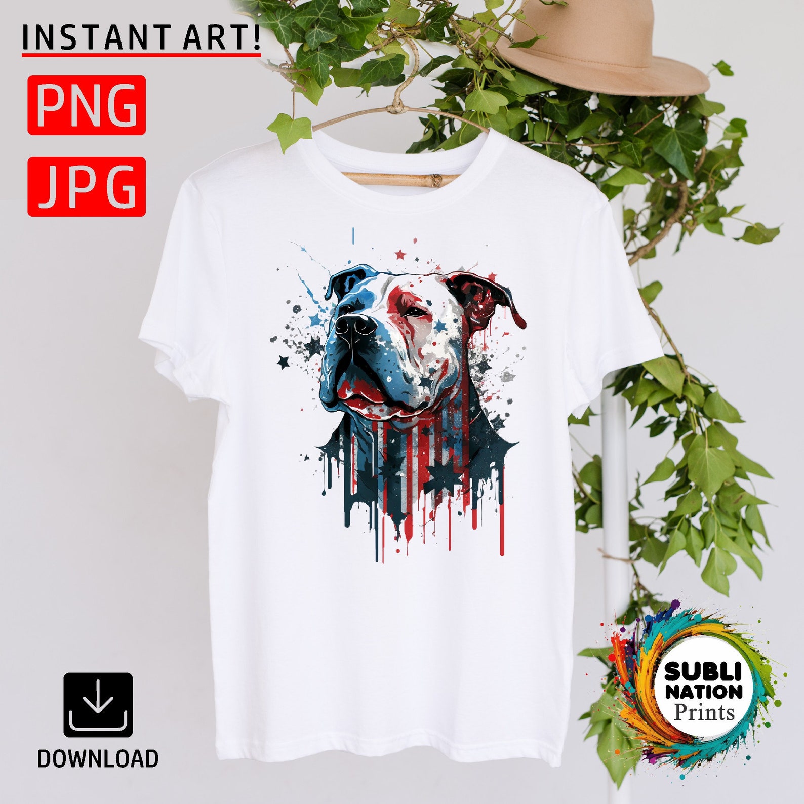 Patriotic Pitbull Dog Dripping US Flag Splat Png Design - Etsy