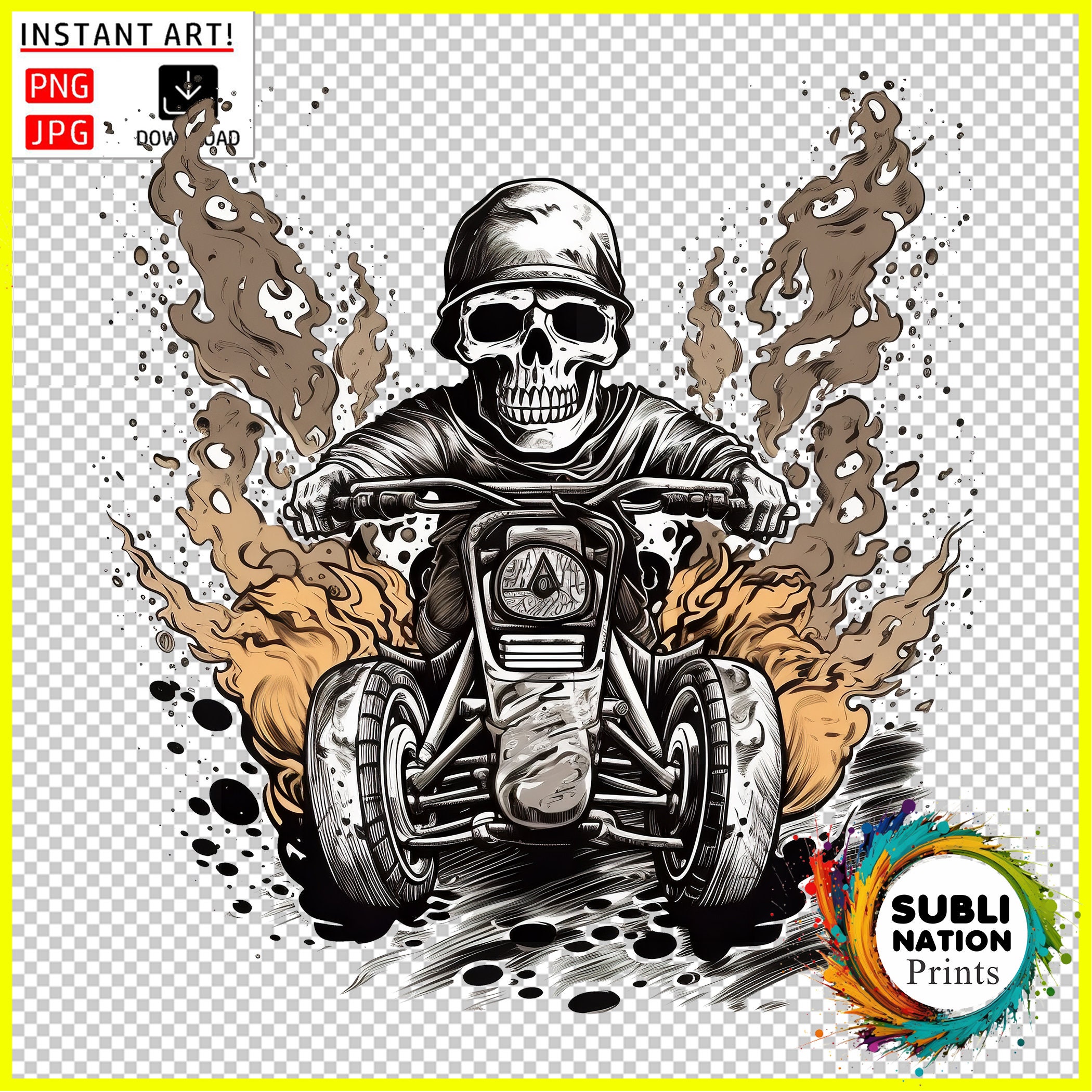 ATV Rider Skull Warrior - Etsy