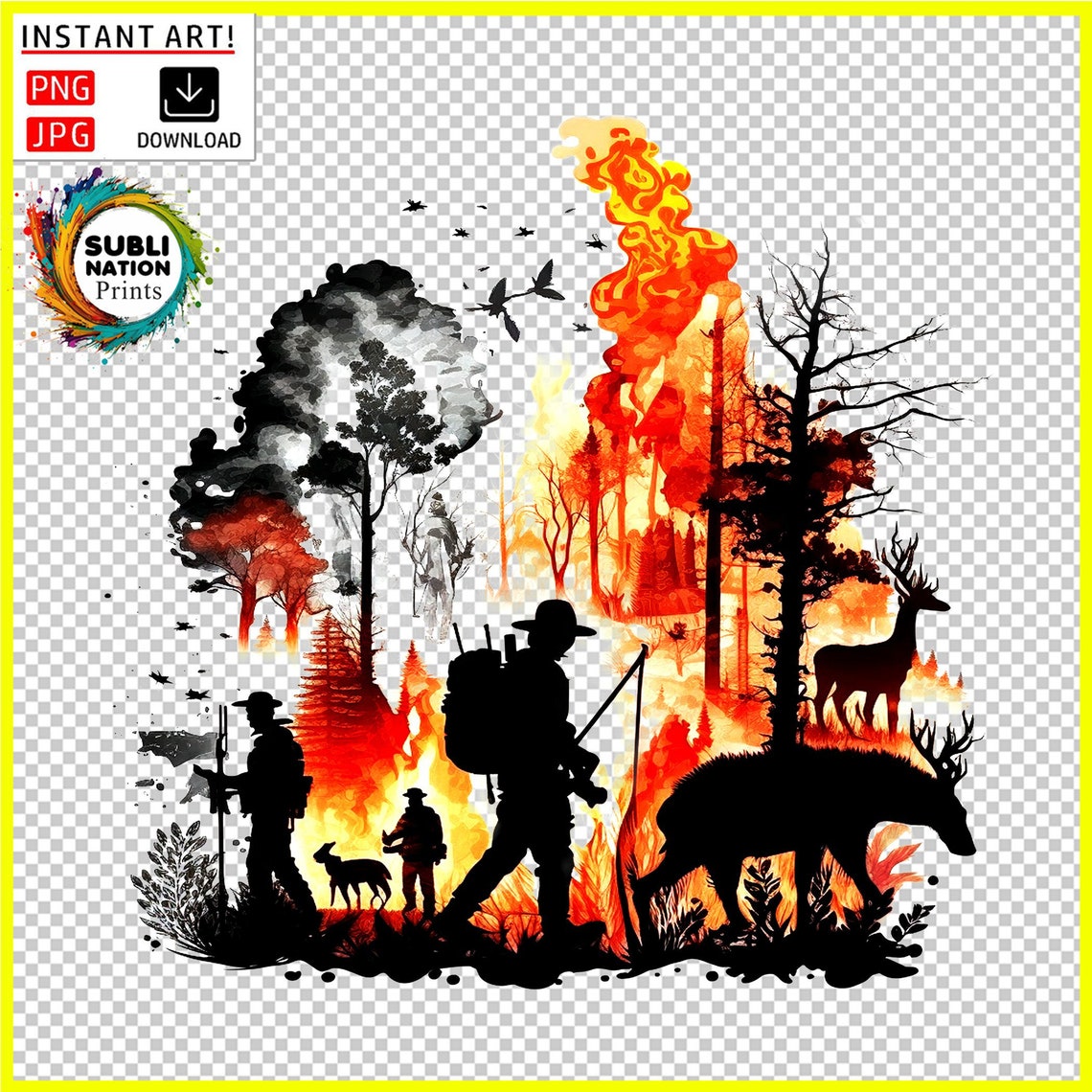 Forest Firefighter Png Jpg Print File - Etsy
