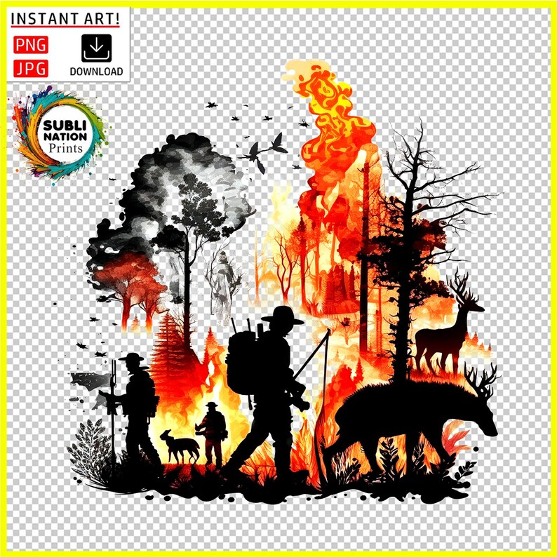 Forest Firefighter Png Jpg Print File - Etsy