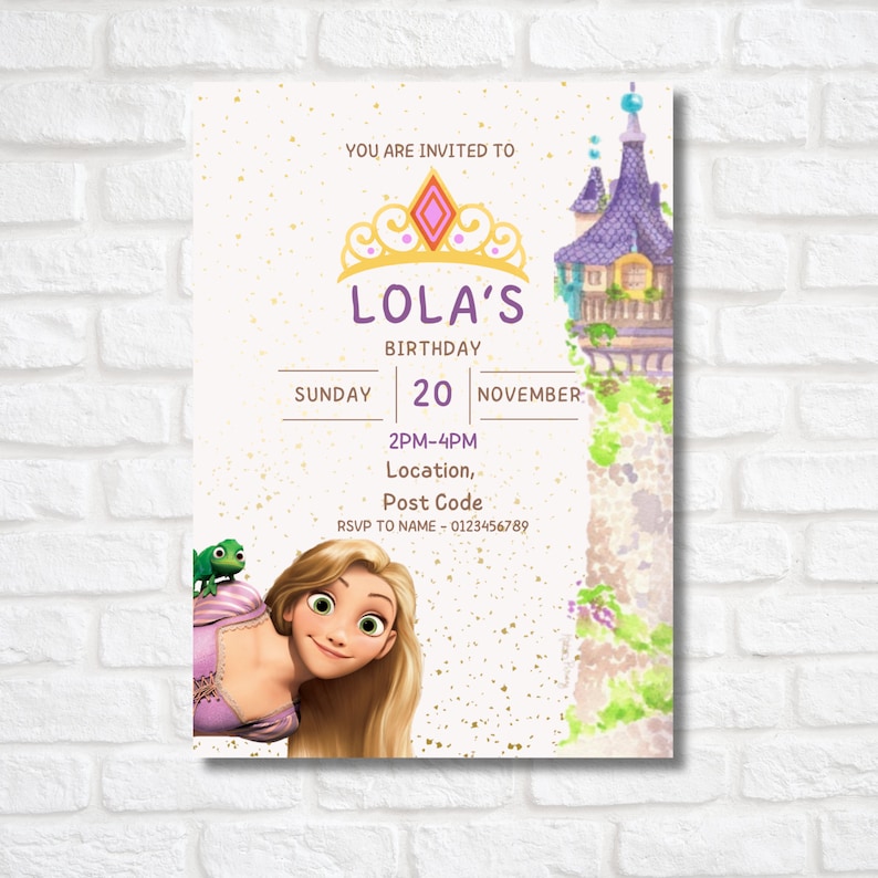 Tangled Themed Birthday Invitation Editable Template - Etsy Australia