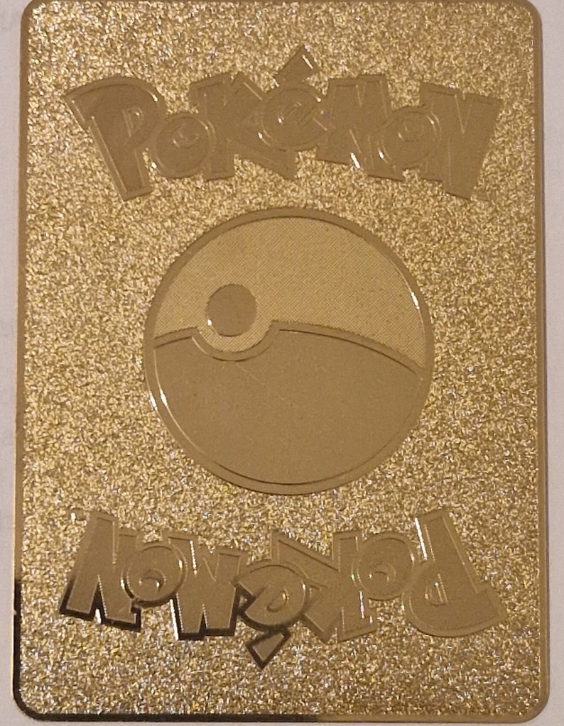 Mario Pikachu Pokemon Gold Metal Card Collectable Solid Steel Cards ...