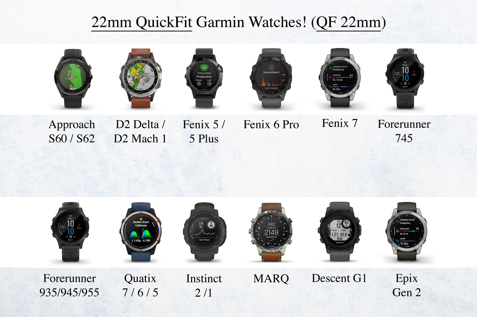 Garmin Watch Adapter, Garmin Quickfit Metal Connector for All Models ...