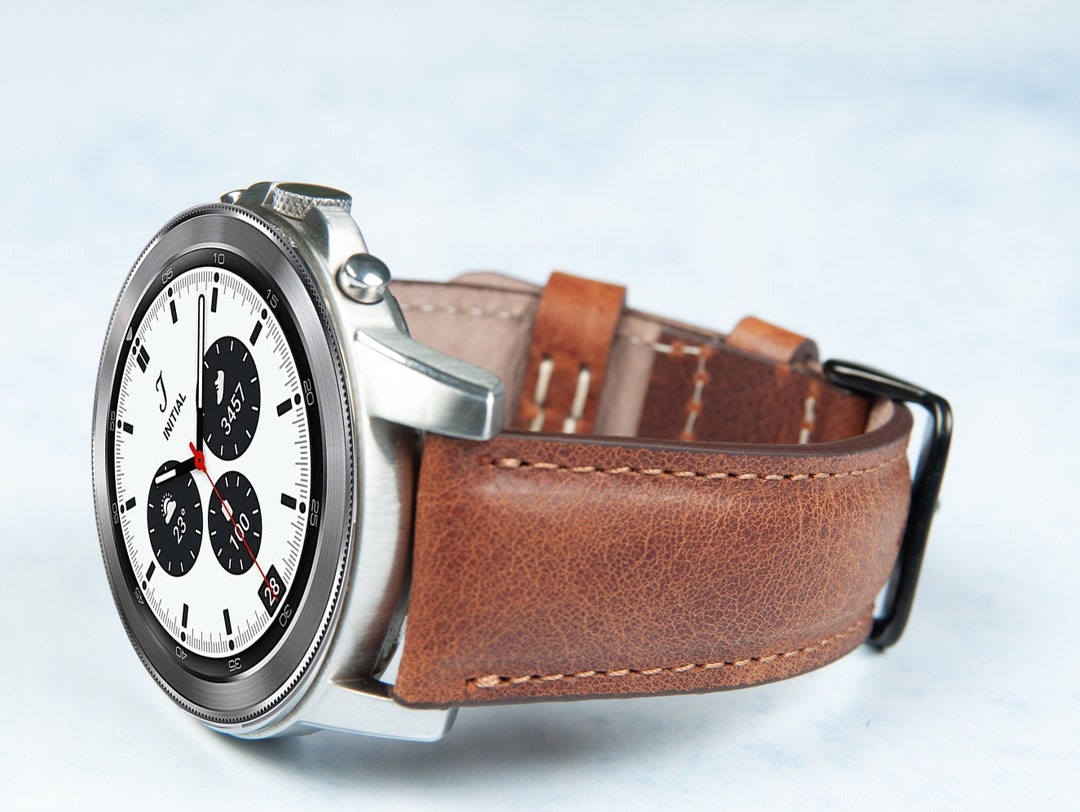 Personalized Leather Samsung Galaxy Watch Band Men, Custom Galaxy Watch ...