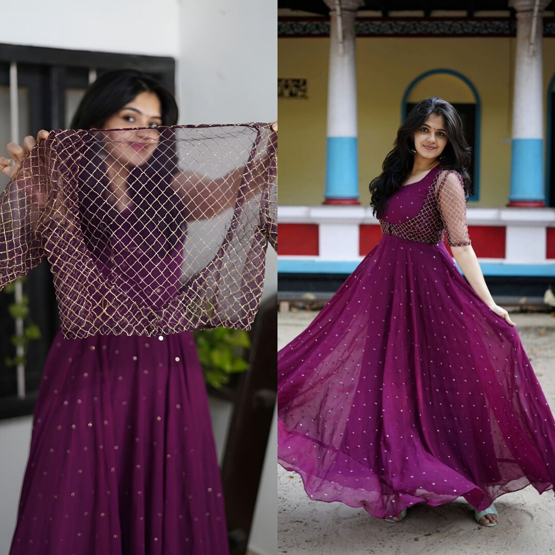 Exclusive Gown With Koti Gown Patola Silk Gown Georgette With Sequence ...