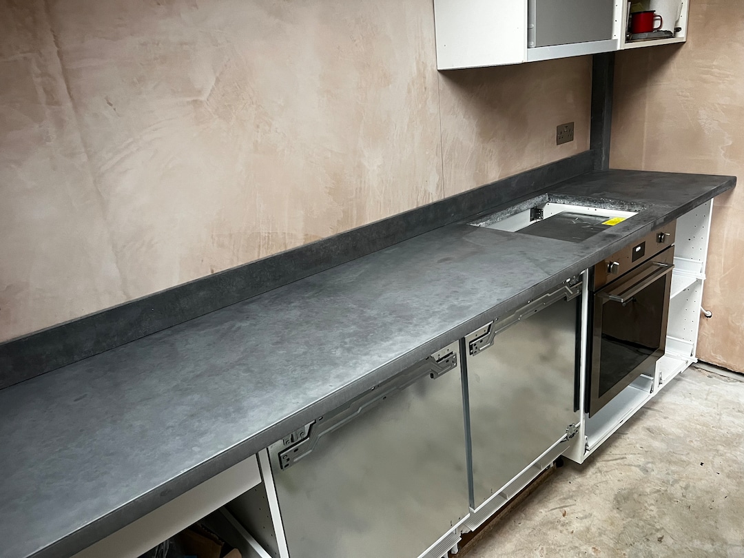 Stone Solid Concrete Kitchen Worktops With Upstand - Etsy