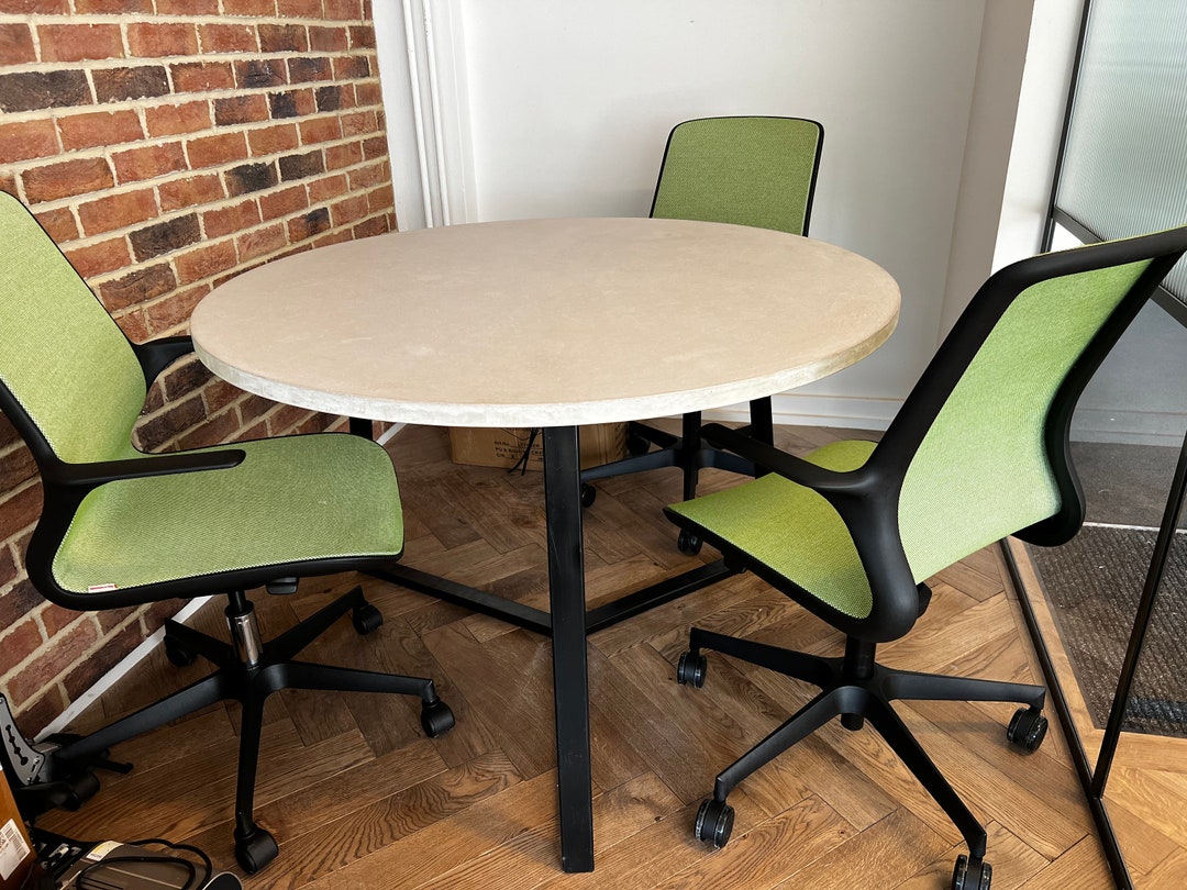 Solid Stone Concrete Round Dining Table - Etsy