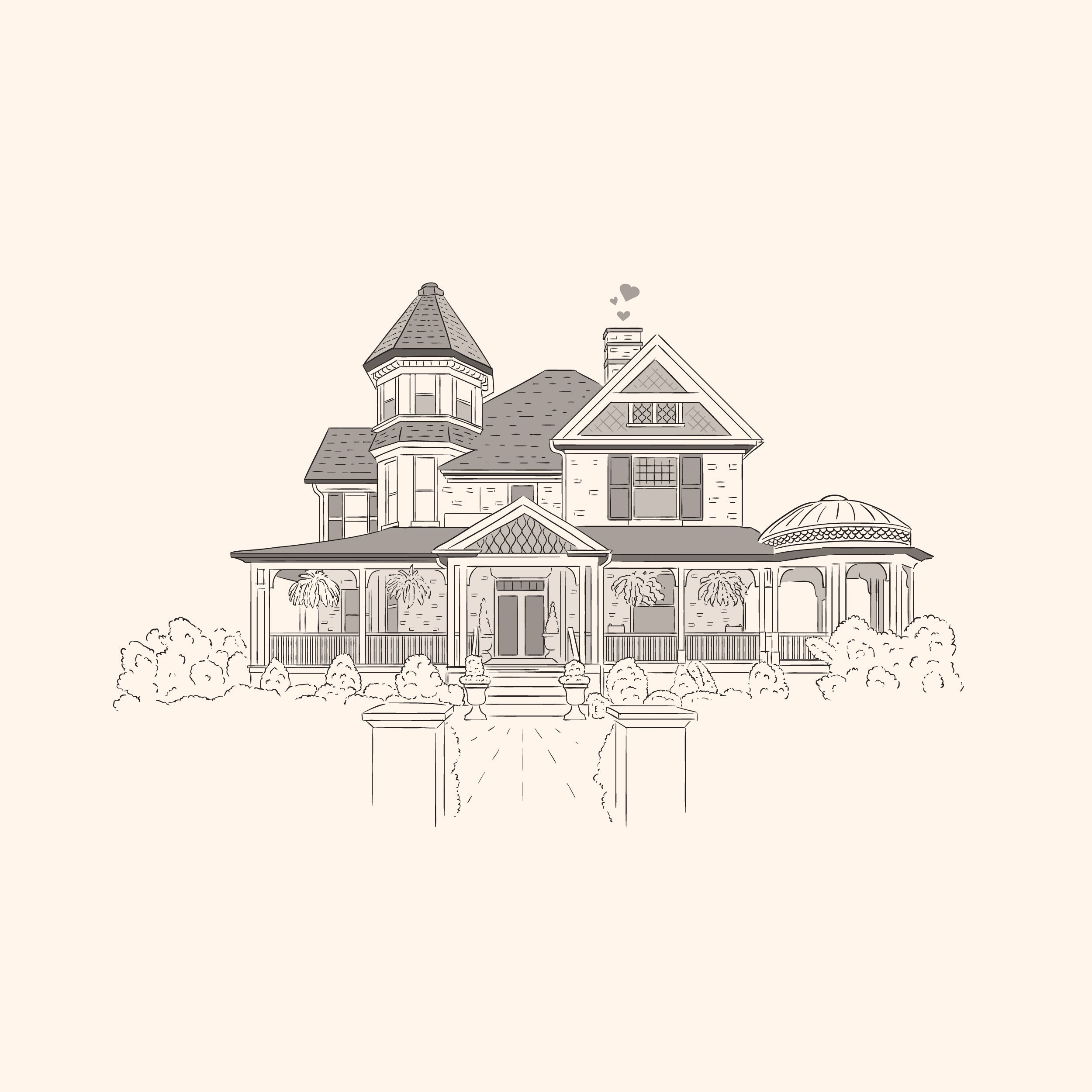 Custom Wedding Venue Sketch Anniversary Gift Drawing Wedding Venue ...