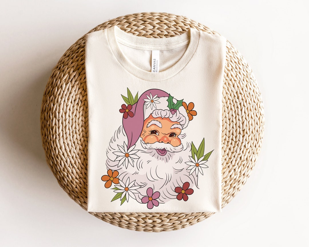Retro Christmas PNG Shirt Vintage Pink Santa Claus Sublimation - Etsy