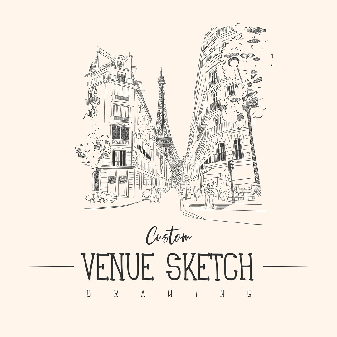 Custom Venue Sketch Wedding Venue Drawing Anniversary Gift Home Sketch ...