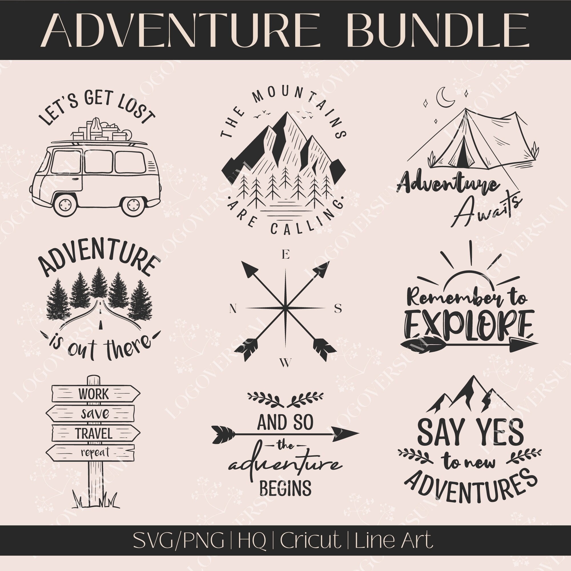 Adventure SVG Bundle Camping SVG Mountain Travel Svg Camper - Etsy
