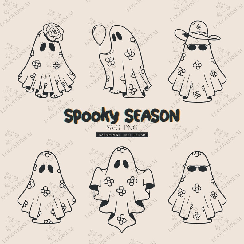Spooky Season SVG, Halloween PNG Ghost Clipart, Halloween Svg Bundle ...