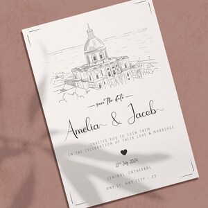 Custom Wedding Venue Sketch Anniversary Gift Drawing Wedding Venue ...