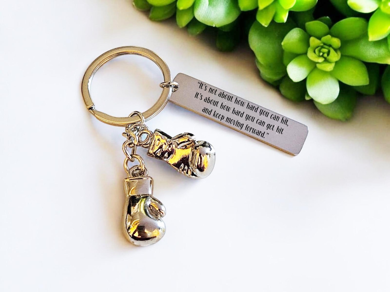 Personalized Boxing Glove Keyring: Engraved Stainless Steel MMA Gift - Etsy