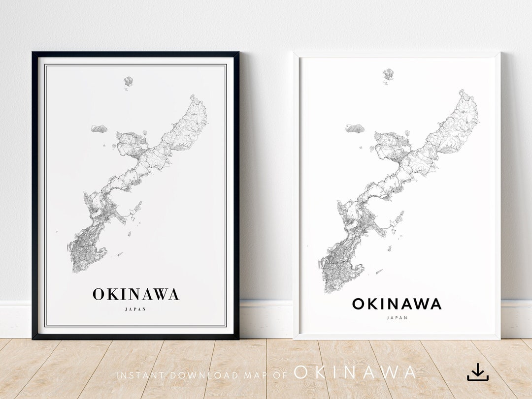 Okinawa Map Print Okinawa Map Poster Download Printable - Etsy