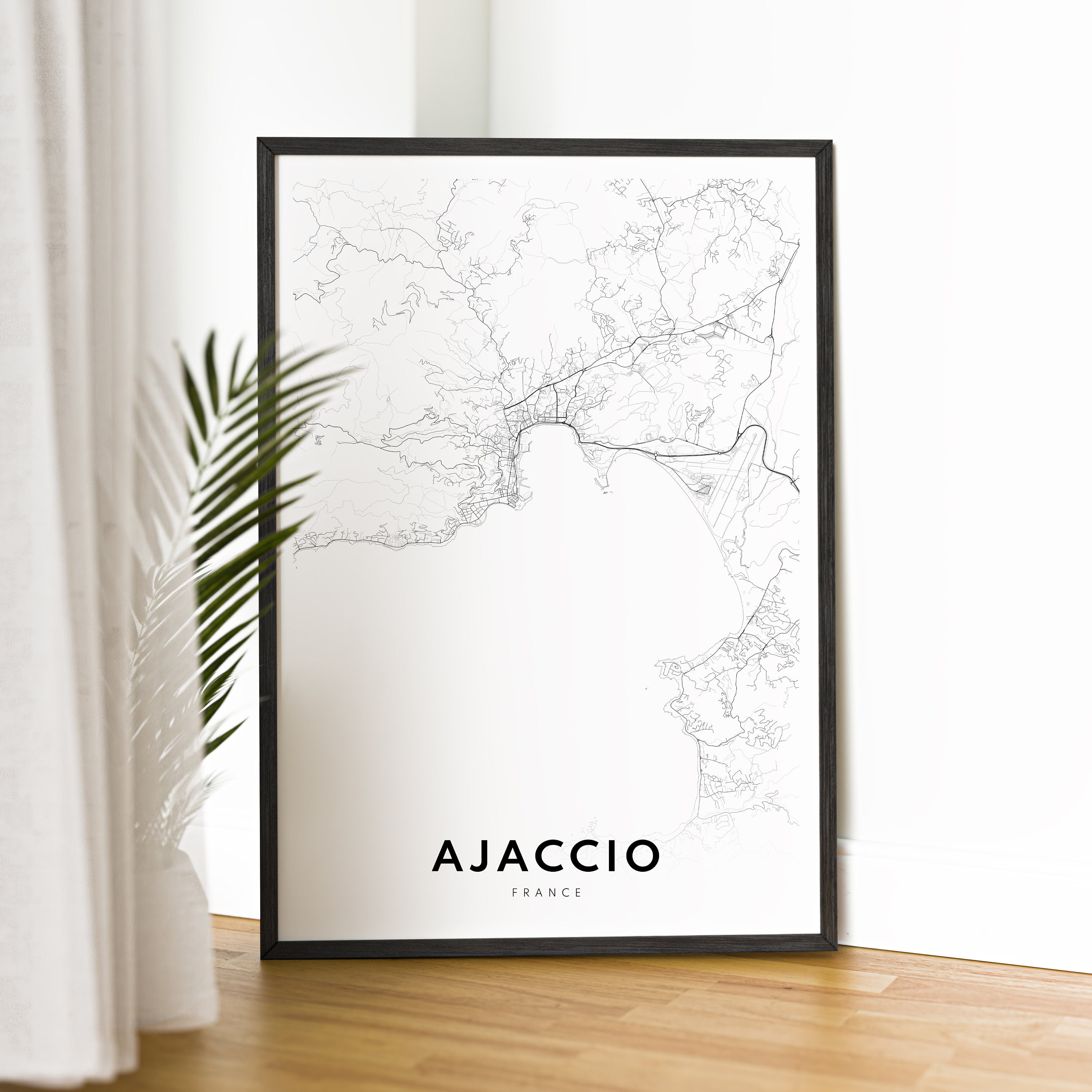 Ajaccio Map Print Instant Download Ajaccio France Poster Digital Map ...