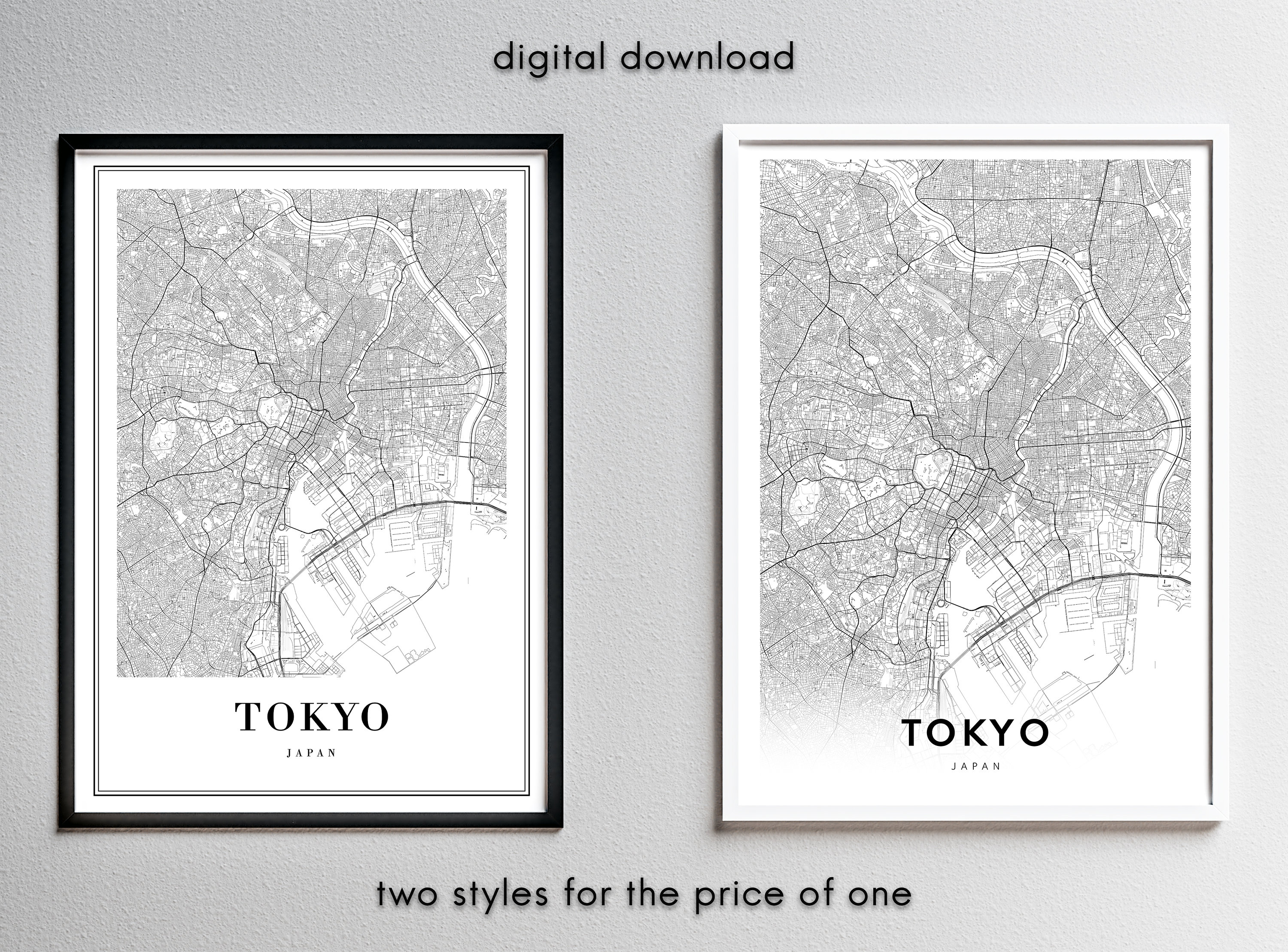 Tokyo Map Print Tokyo Map Poster Tokyo Download Printable Tokyo Map ...