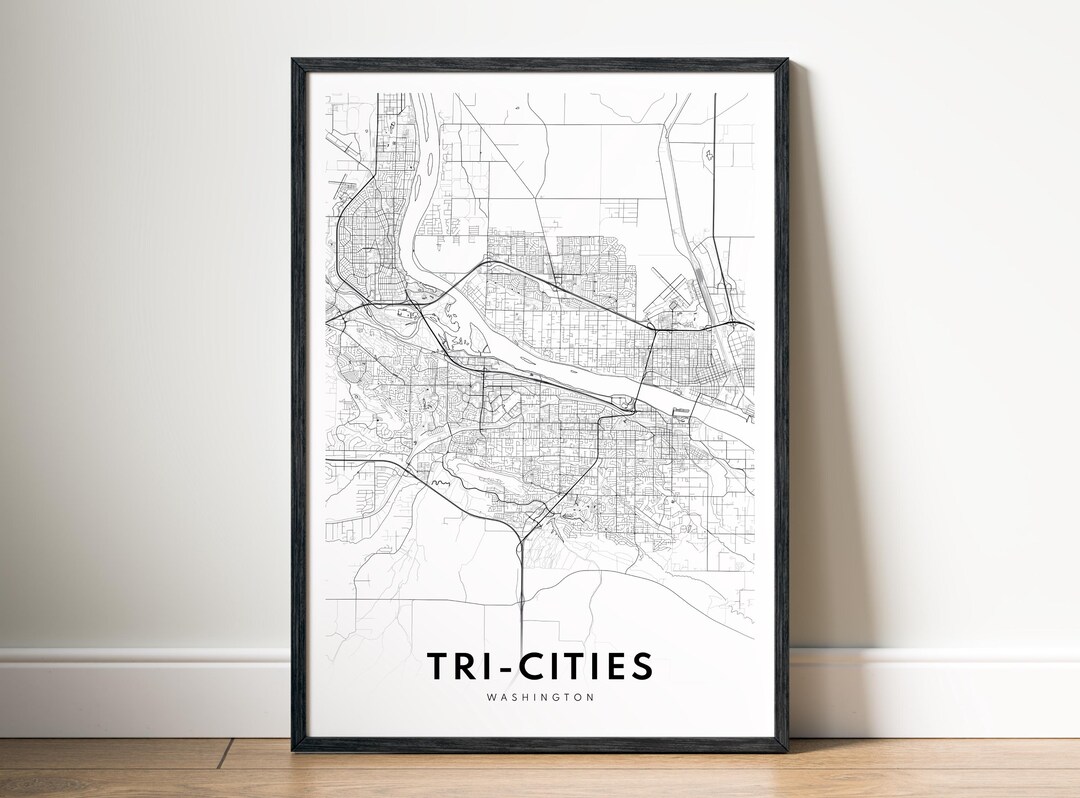 Tri-cities WA Map Print Tri-cities Washington Map Poster Download Tri ...