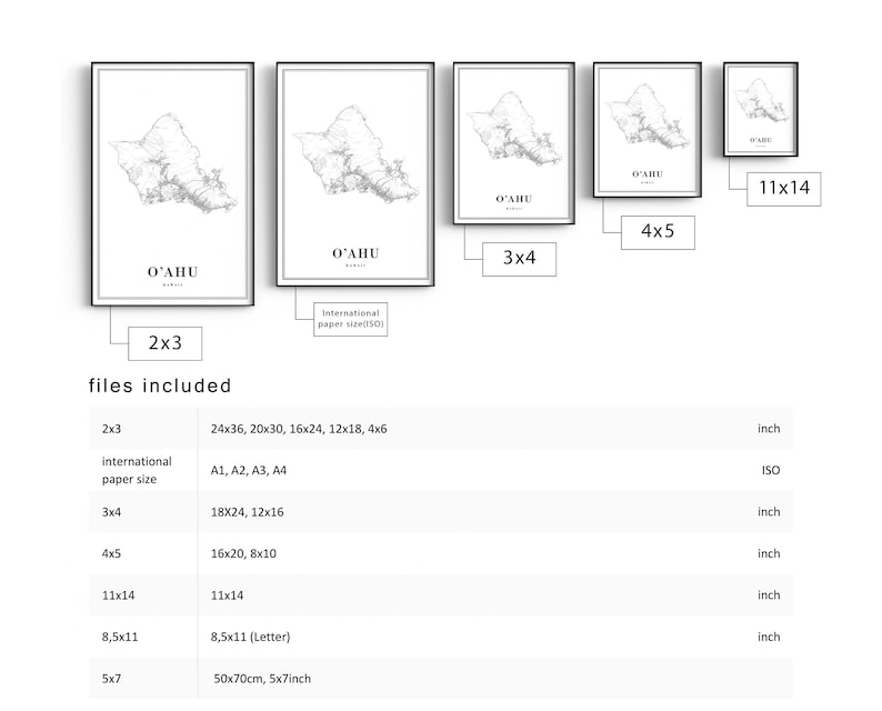 Oʻahu, Hawaii Map Print, Oʻahu Map Poster, Download Printable Oʻahu Map ...