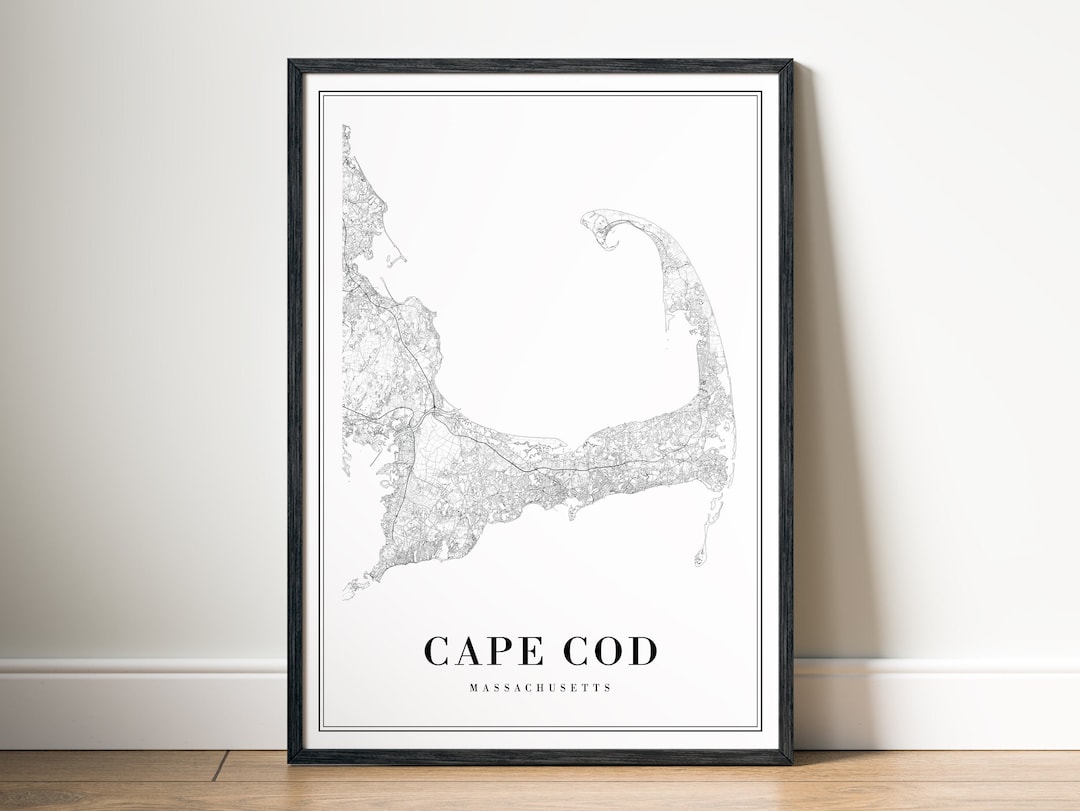 Cape Cod Map Print, Cape Cod Massachusetts Poster, Download Printable ...