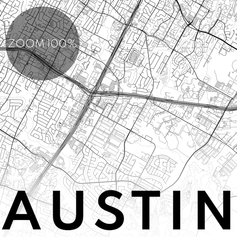 Austin Map Print, Austin Map Poster, Download Printable Austin Map ...