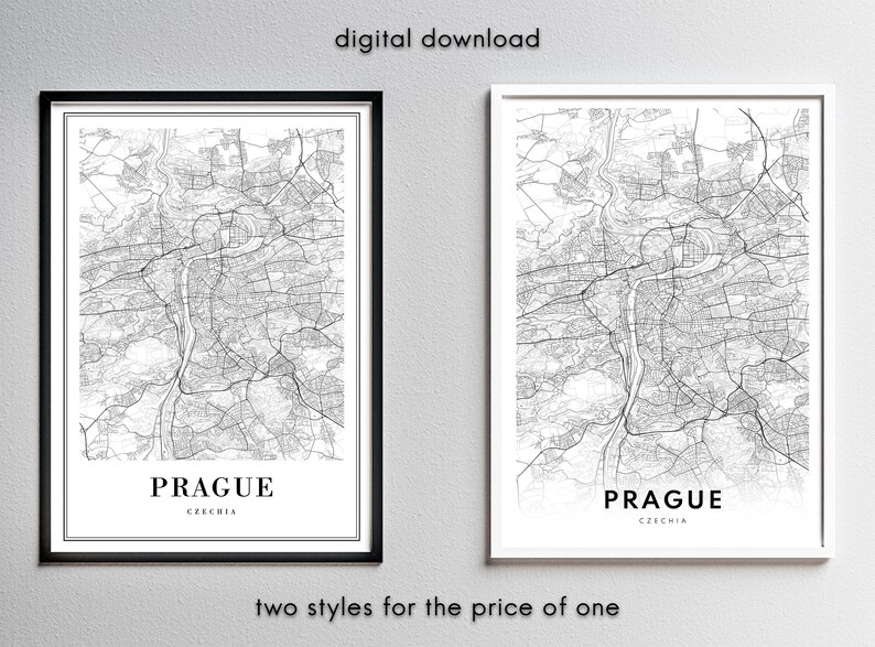 Prague Map Print Prague Czechia Map Poster Download Printable Prague ...