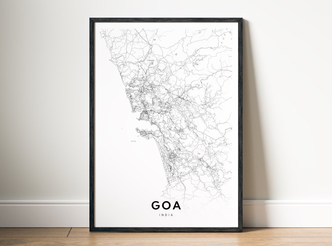 Goa India Map Print Goa India Map Poster Download Goa Printable Map ...