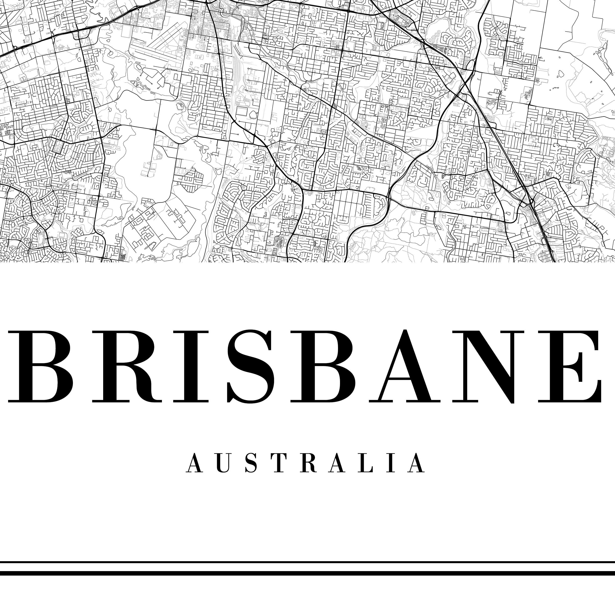 Brisbane Map Print, Brisbane Map Poster, Download Printable Brisbane ...