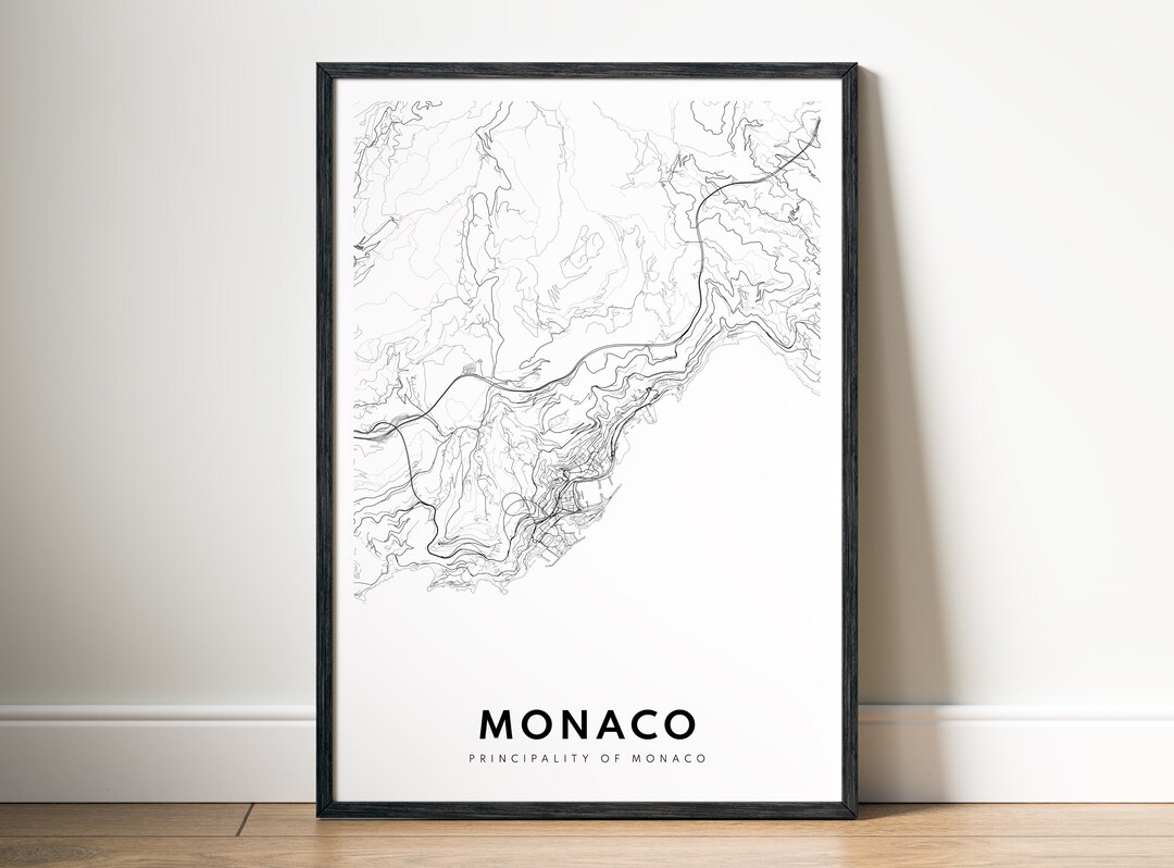 Instant Download Monaco Map Print Monaco Map Poster Digital Map Monaco ...