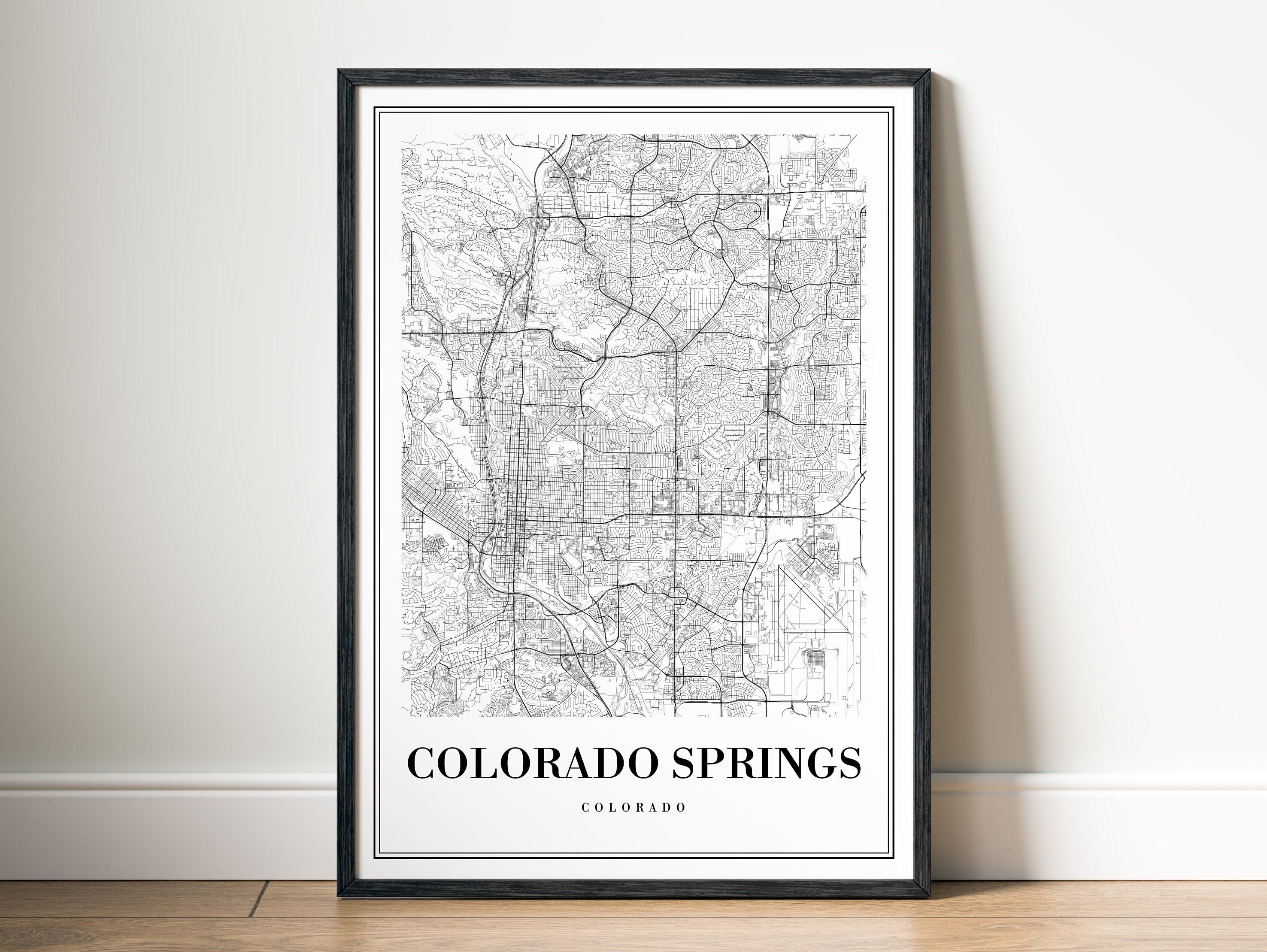 Colorado Springs Map Print Colorado Map Poster Digital Colorado Springs ...