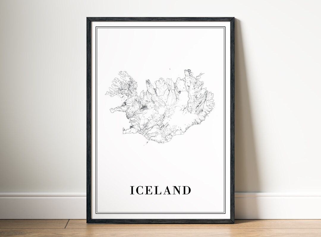 Iceland Map Print Iceland Map Poster Download Printable Iceland Minimal ...