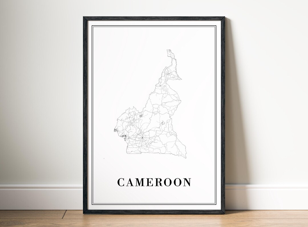 Cameroon Map Print Digital Download Cameroon Country Map Poster ...