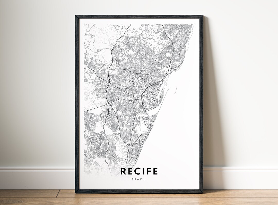 Recife Map Print Recife Brazil Map Poster Download Recife Printable Map ...