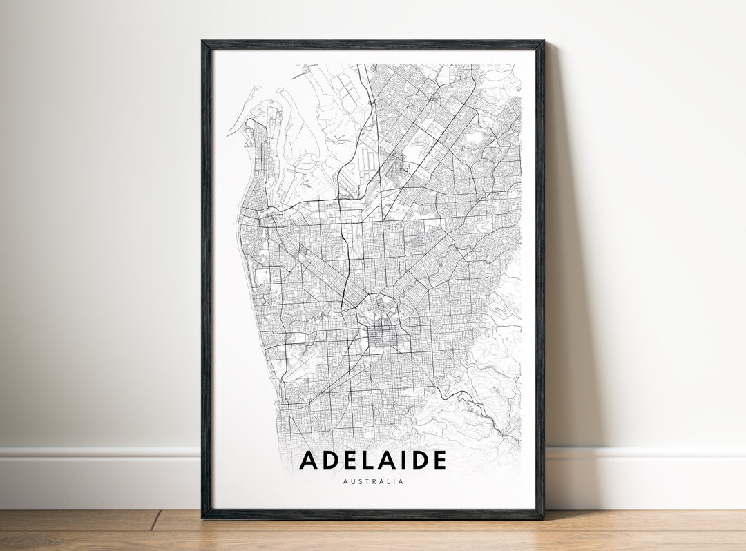 Adelaide Map Print Digital Download Adelaide Australia Map Poster ...