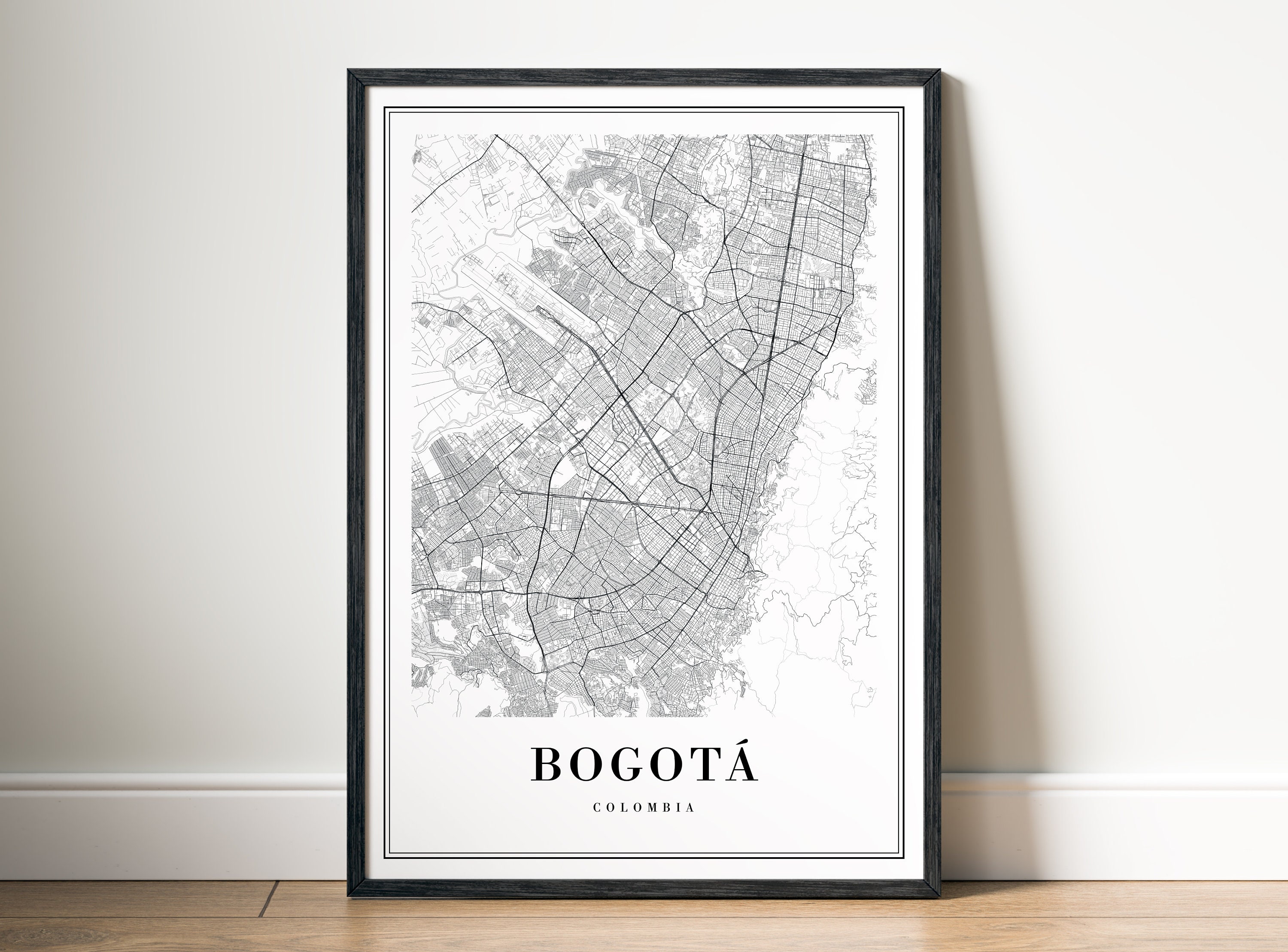 Bogota Colombia Map Print Bogota Poster Download Bogota - Etsy