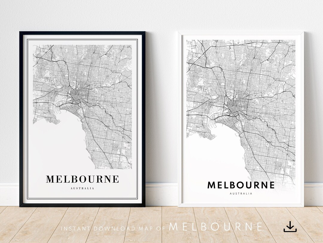 Melbourne Map Print Melbourne Map Poster Download Printable - Etsy