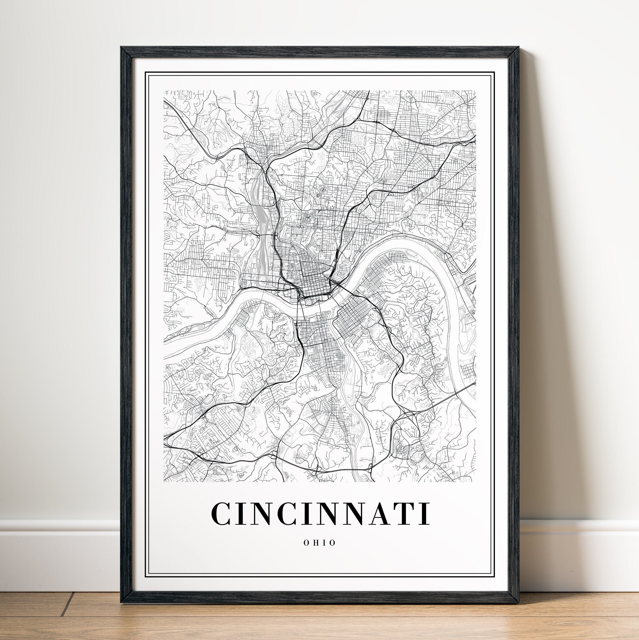 Cincinnati Map Print Cincinnati Ohio Map Poster Download - Etsy