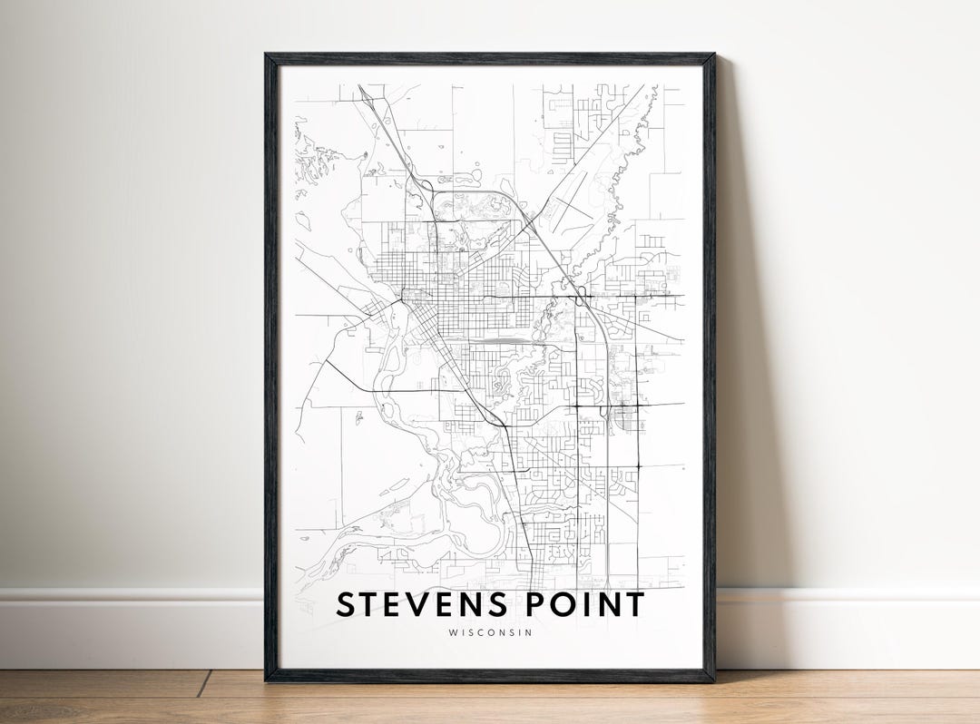 Stevens Point WI City Map Poster Digital Download Stevens Point ...