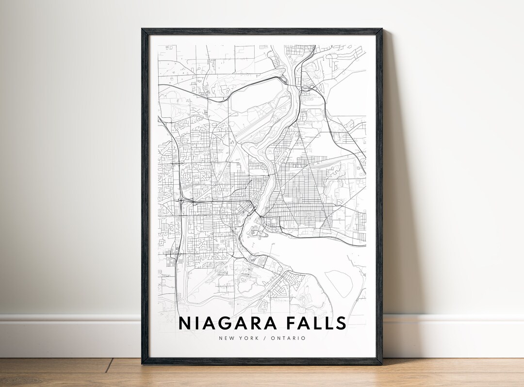 Printable Map Niagara Falls New York-ontario, Digital Download Niagara ...
