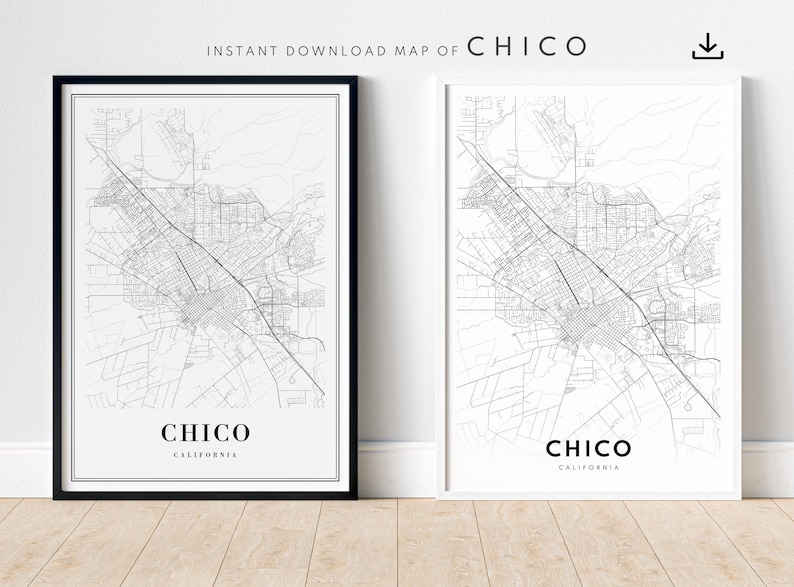 Chico Map Print Chico California Map Poster Download Chico Printable ...